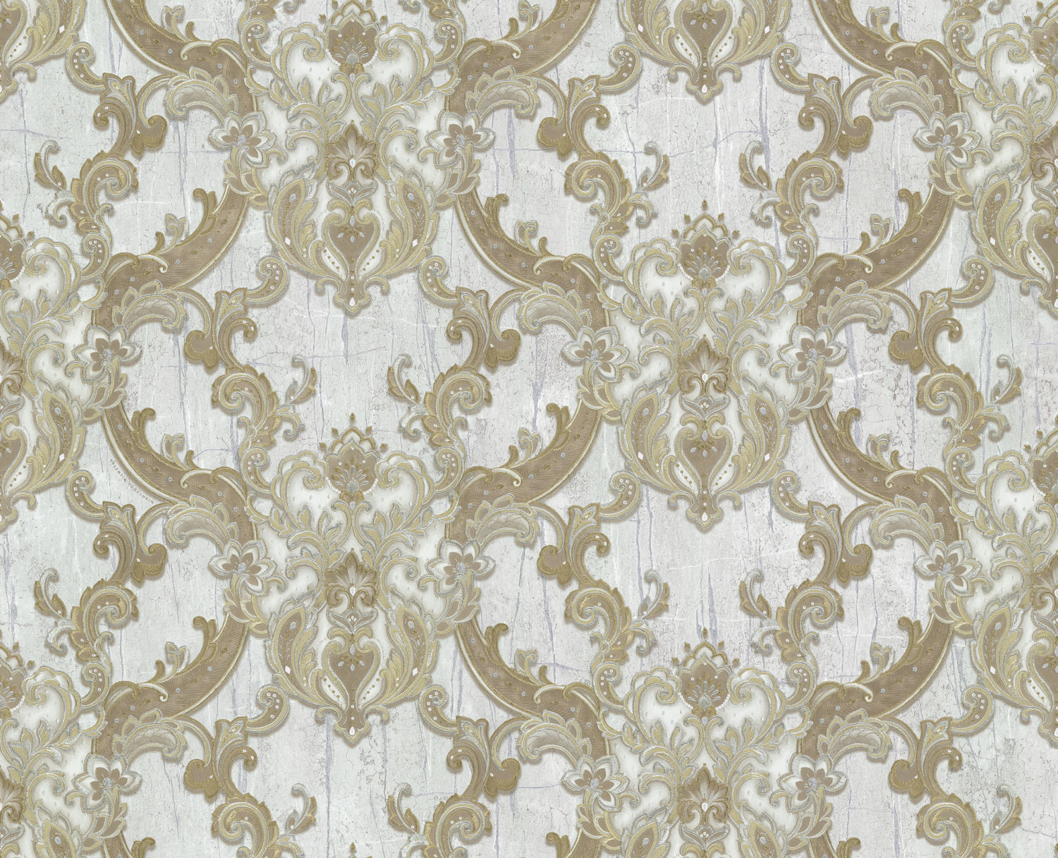 Luxusní stříbrno-zlatá vliesová tapeta, zámecké ornamenty, 86062, Valentin Yudashkin 5, Emiliana ...