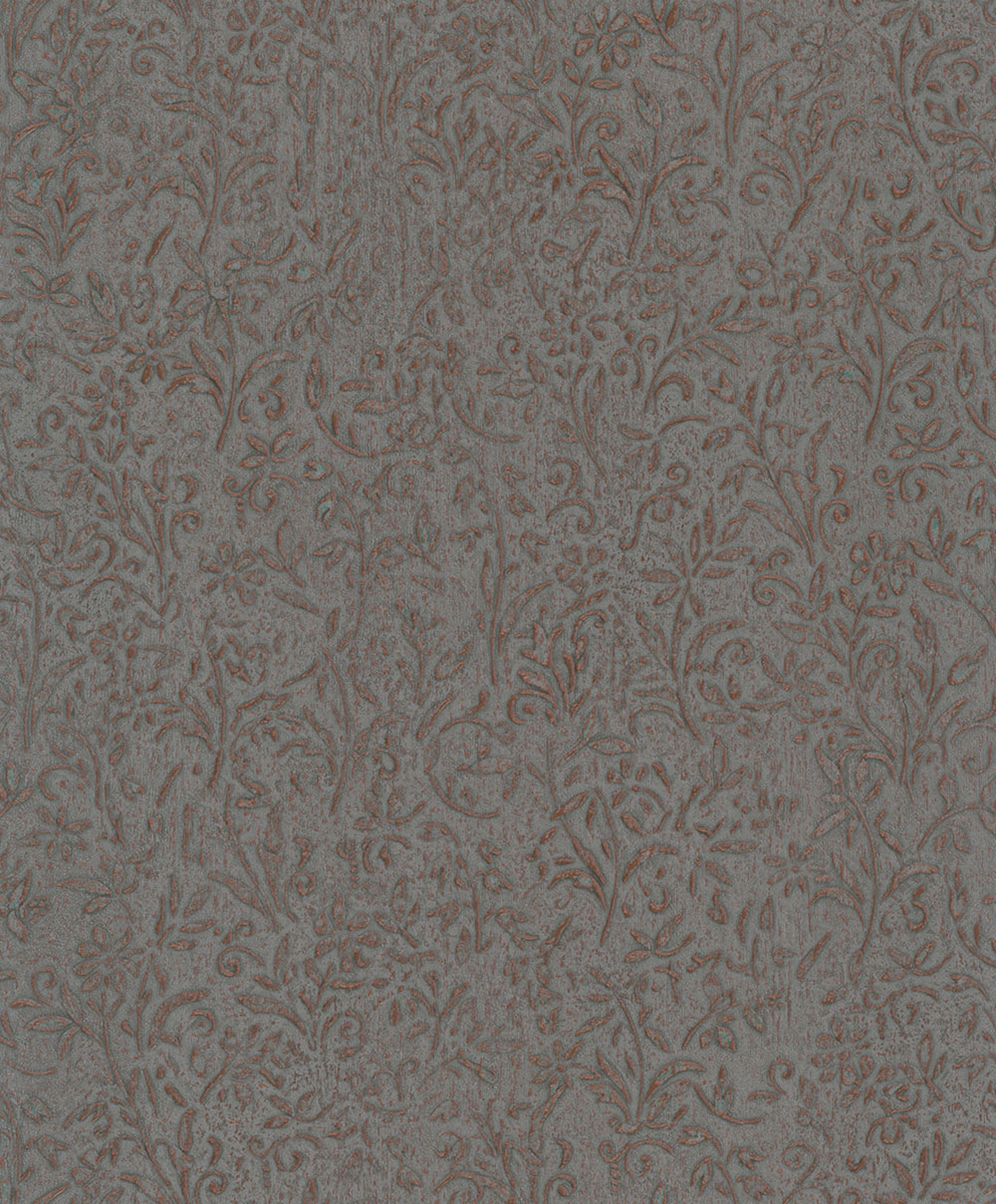 Vliesová tapeta na zeď, šedo-měděná, ornamenty, 35534, Ritus, Marburg | Tapety pro Váš domov ...