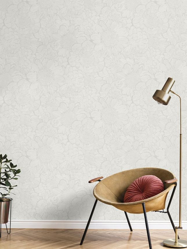 Bílá vliesová tapeta s květy A56401, Vavex 2024 | Tapety pro Váš domov • Kvalita • Styl ...